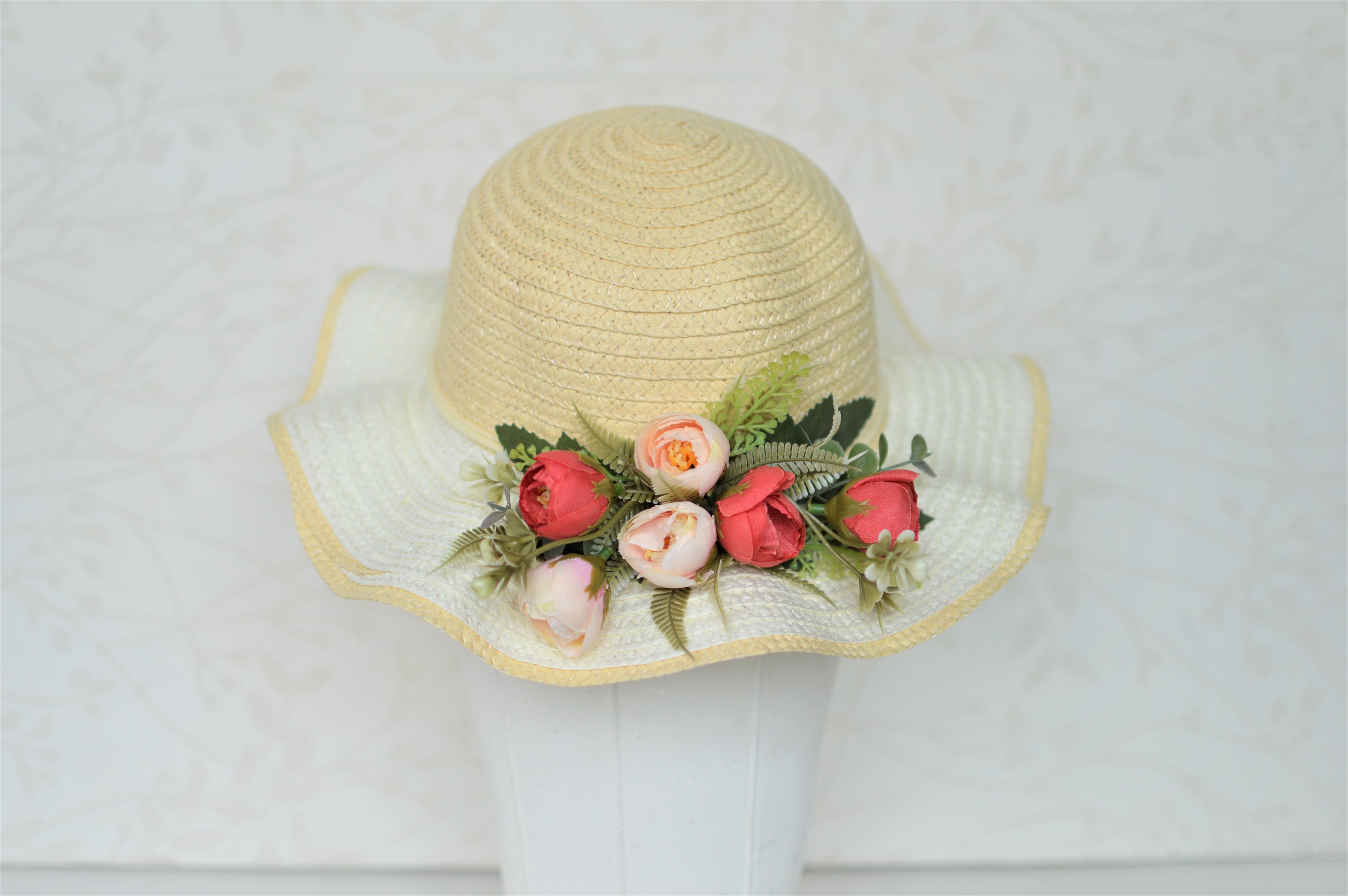 Spring Straw Hat, Child Straw Hat, Summer Straw Hat, Striped Hat ...