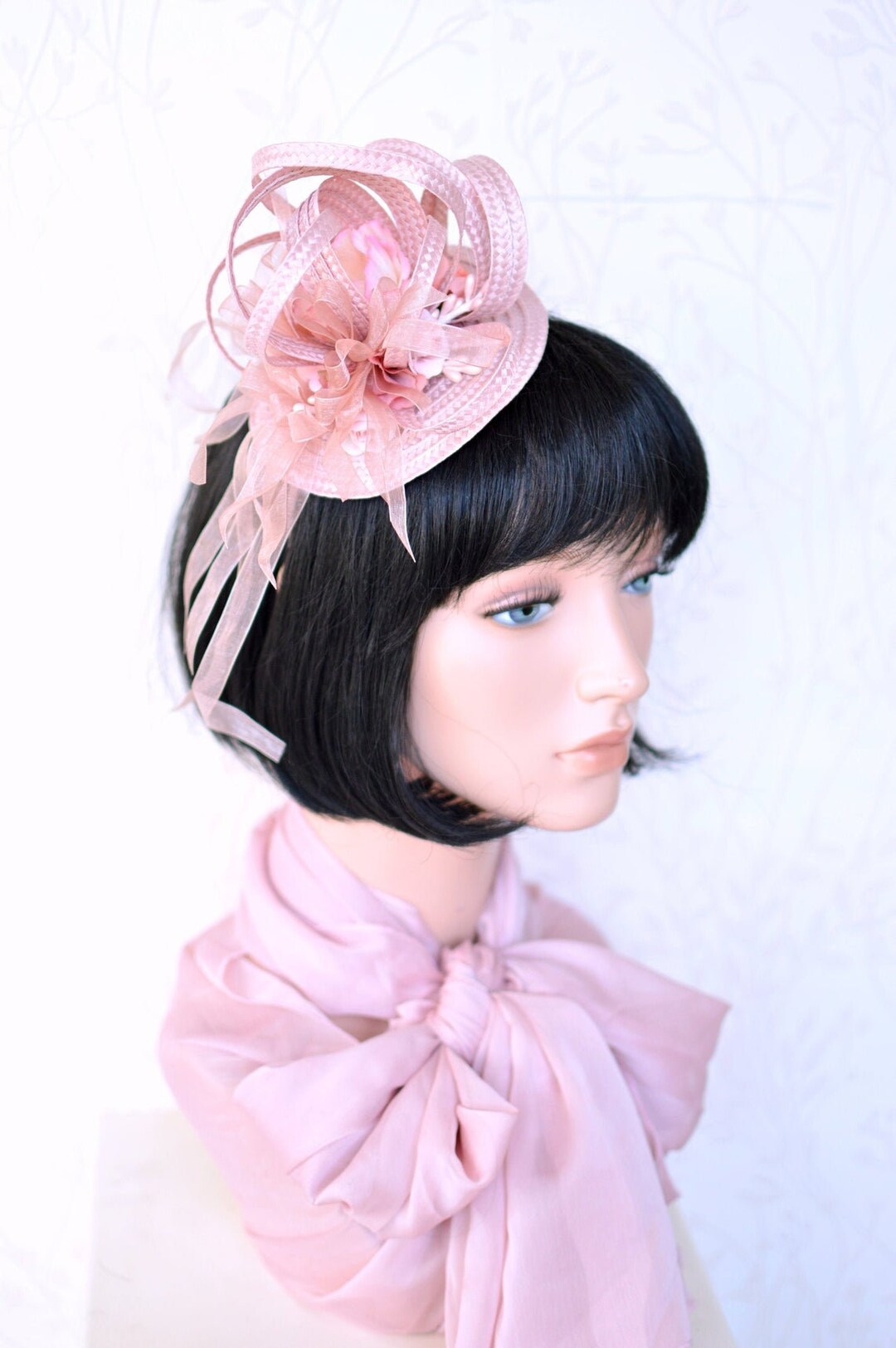 Dusty Pink Formal Hat Mini Floral Hat Pink Fascinator Pink - Etsy