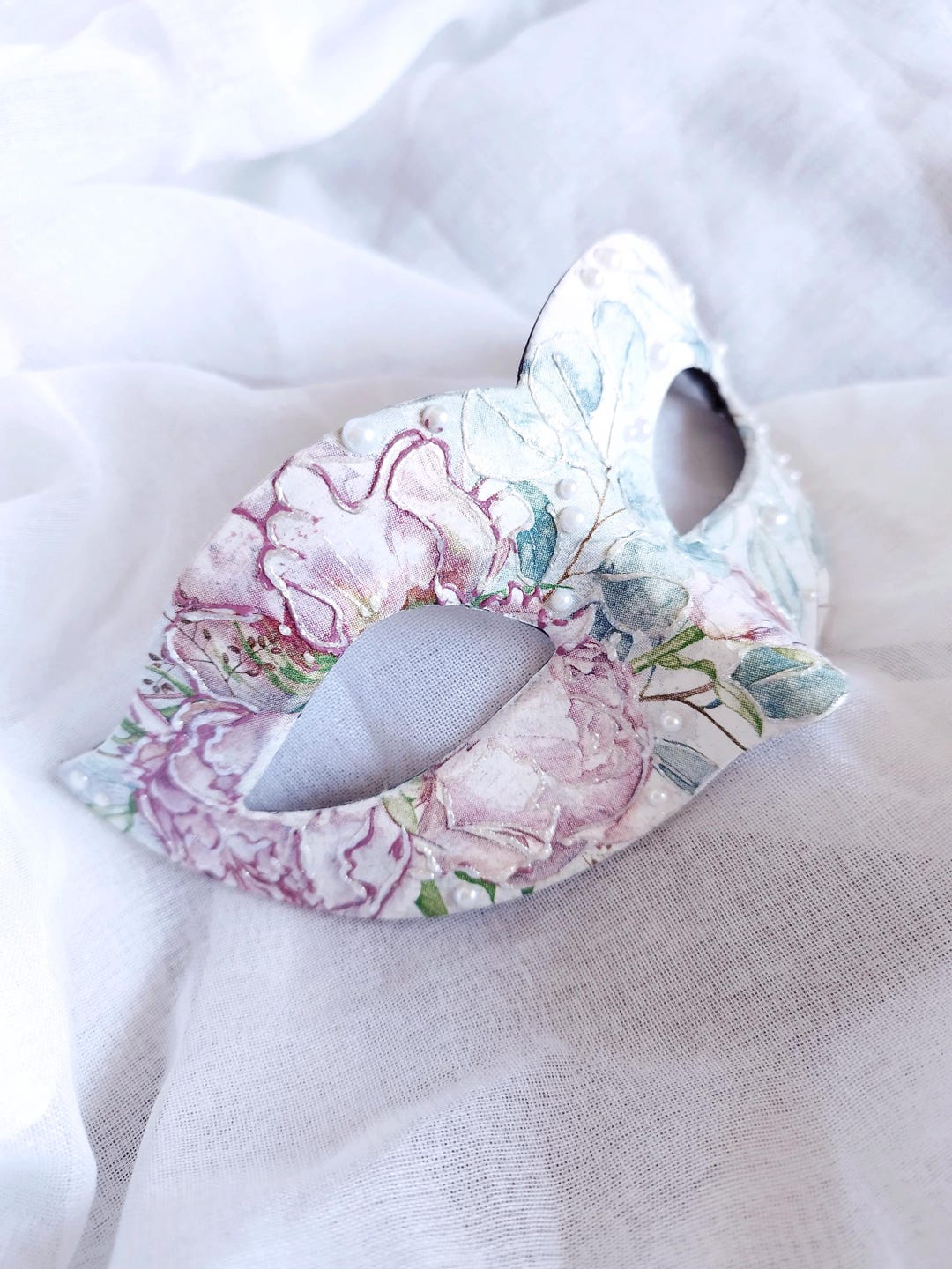 Venetian Ball Mask Floral Dainty Bridal Mask Carnival Masquerade Domino ...