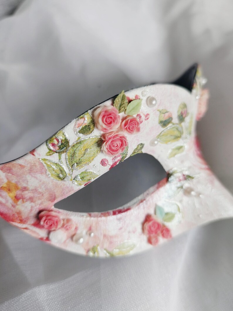 Venetian Masqurade Mask Rose Mask Floral Shimmer Mask Dainty Bridal ...