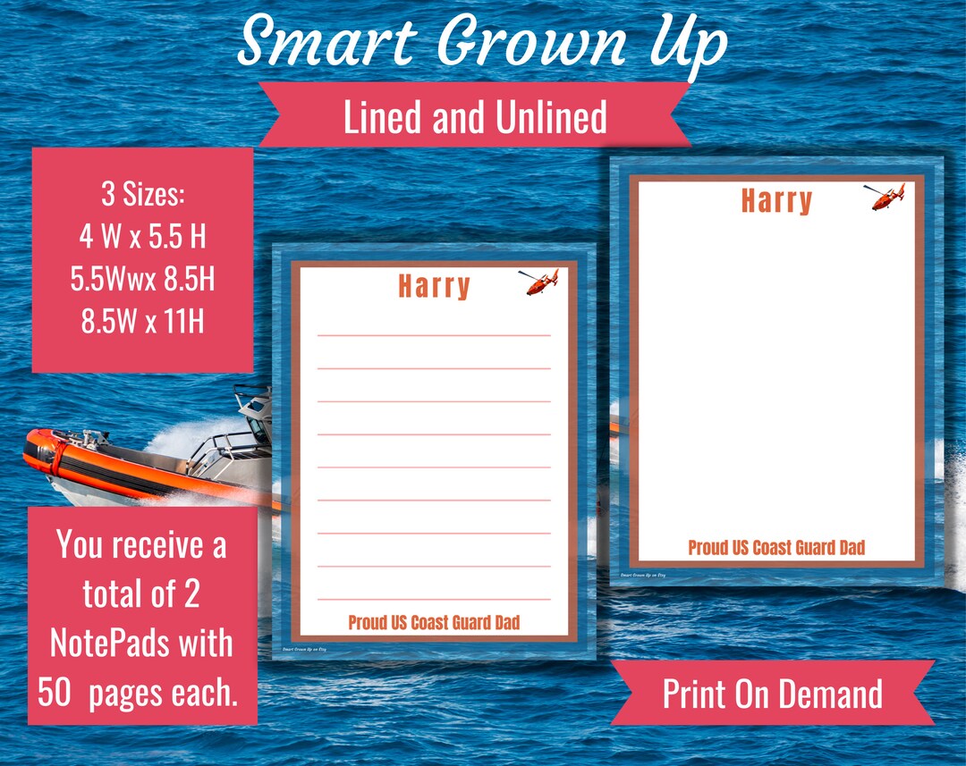Proud Coast Guard Dad, Note Pads, Signature Stationery, Memos, To-do ...