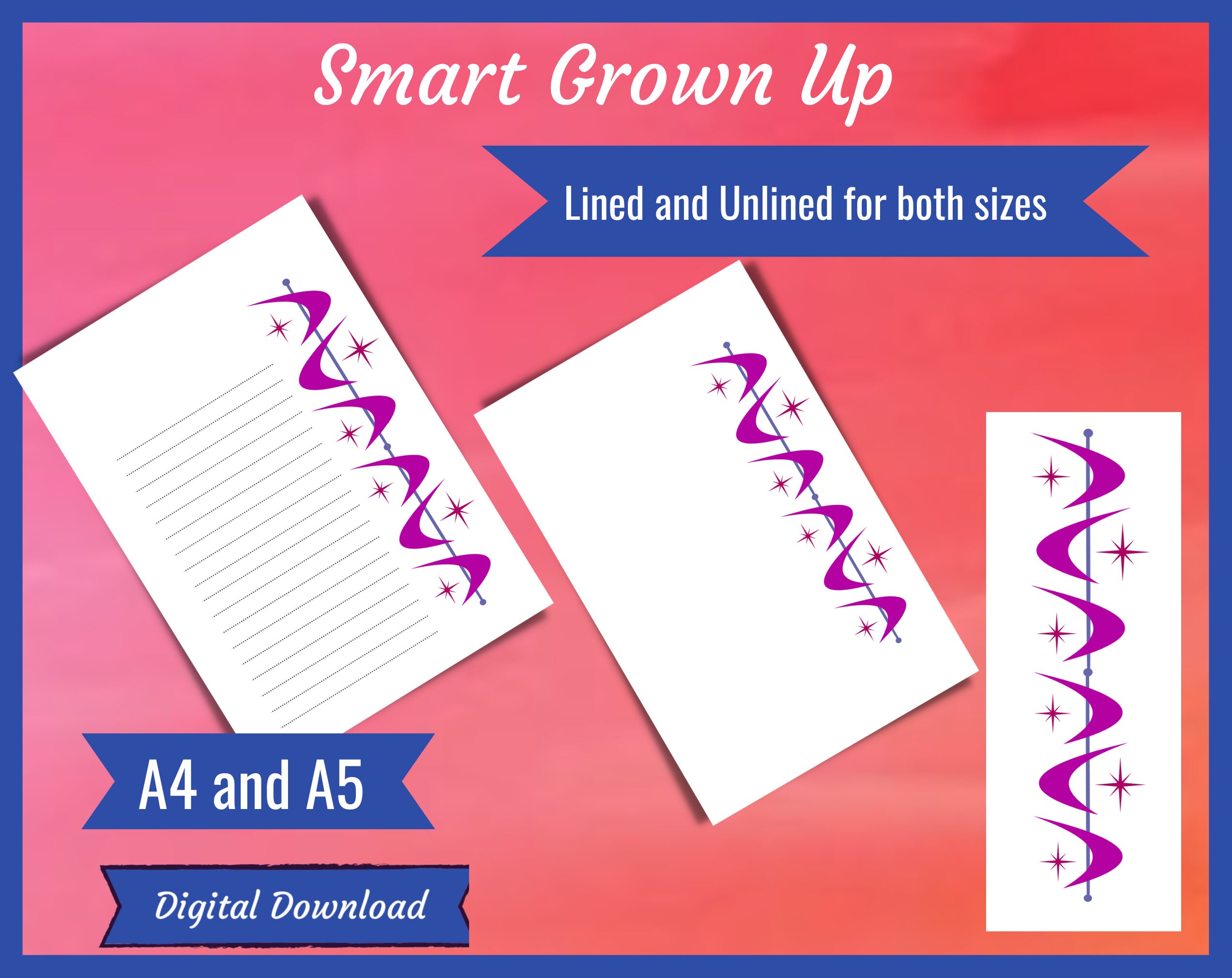 Mid Century Modern MCM DIGITAL 1950s A4 A5 Space - Etsy