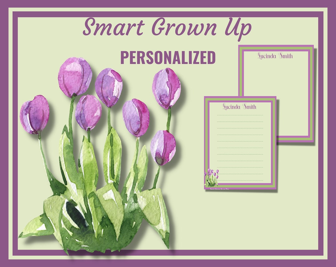 Cottagecore, Post-it Sticky Notes, Tulips, Personalized Gift for Her ...