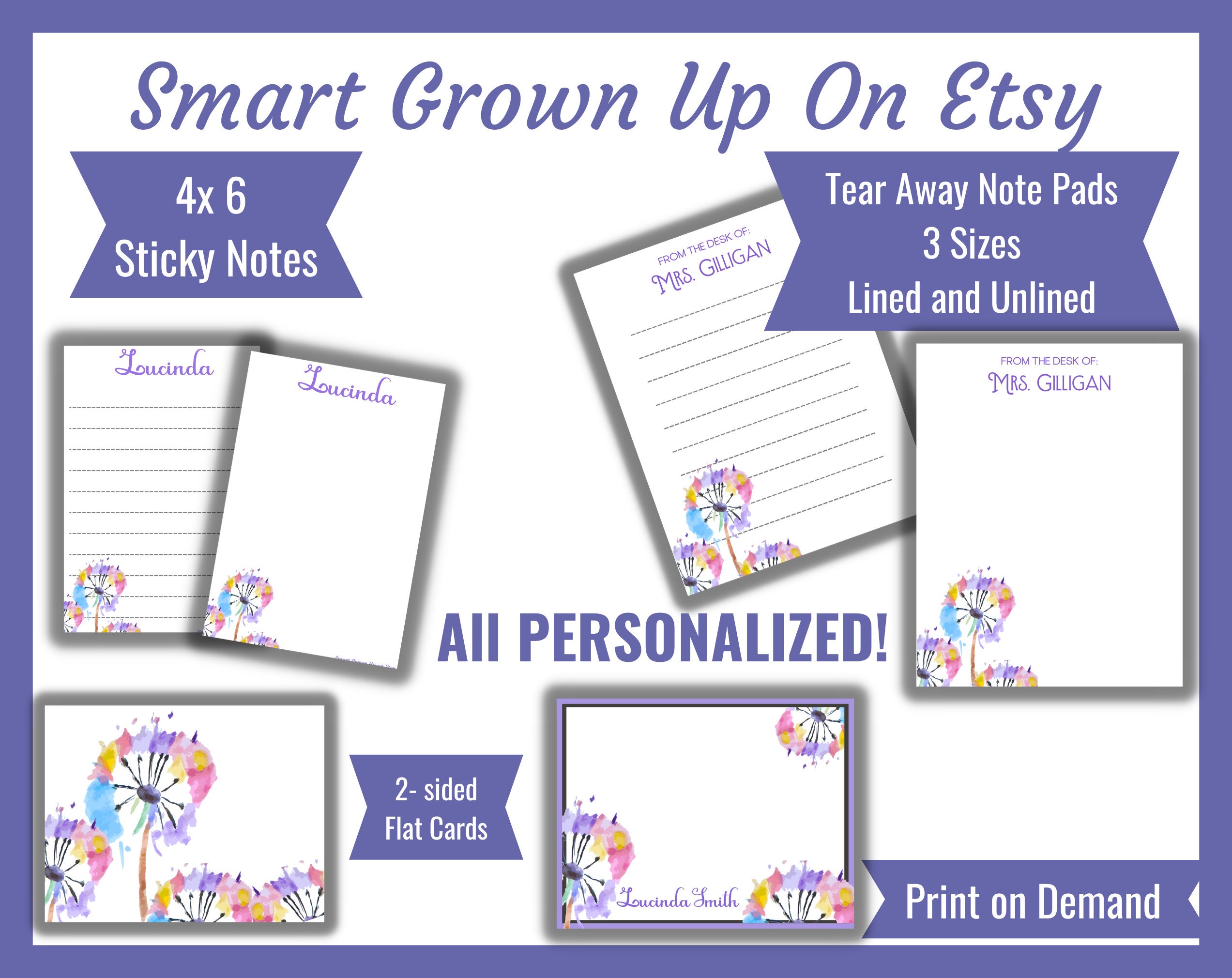Personalized Post-it Notes Sticky Notes Teachers' Gifts - Etsy
