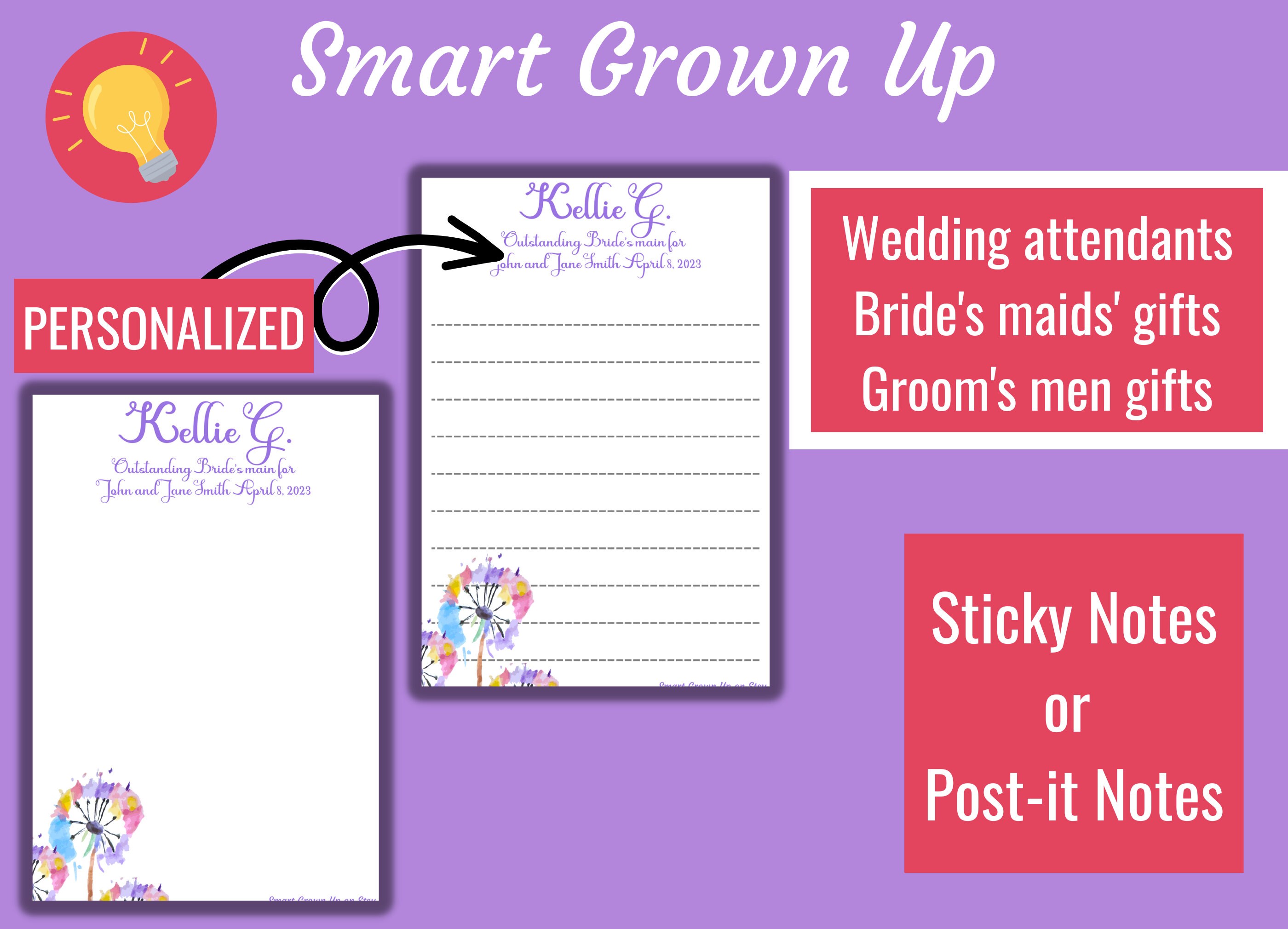 Personalized Post-it Notes Sticky Notes Teachers' Gifts - Etsy