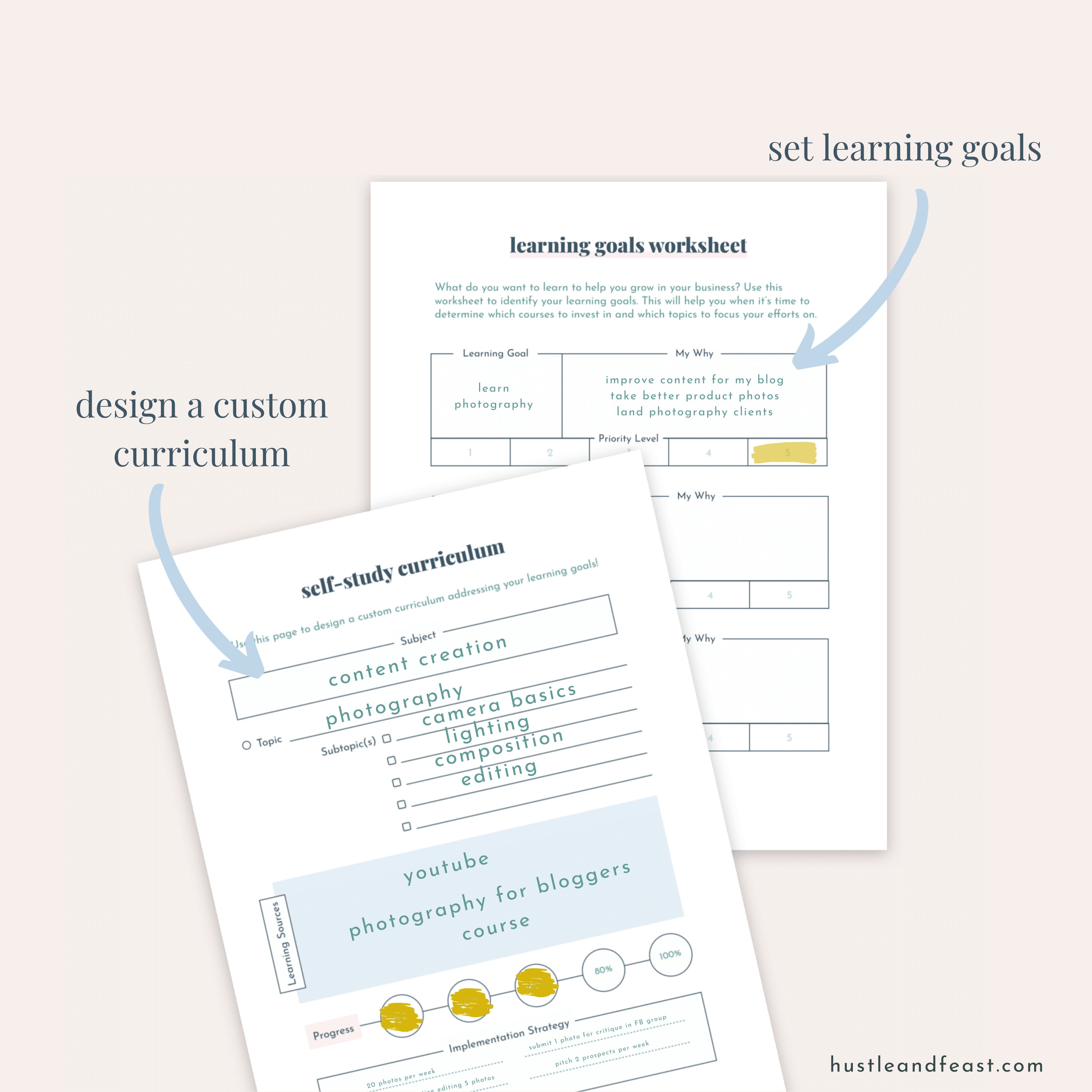 Printable Self-study Planner Workbook With Notes Pages Goal | Etsy
