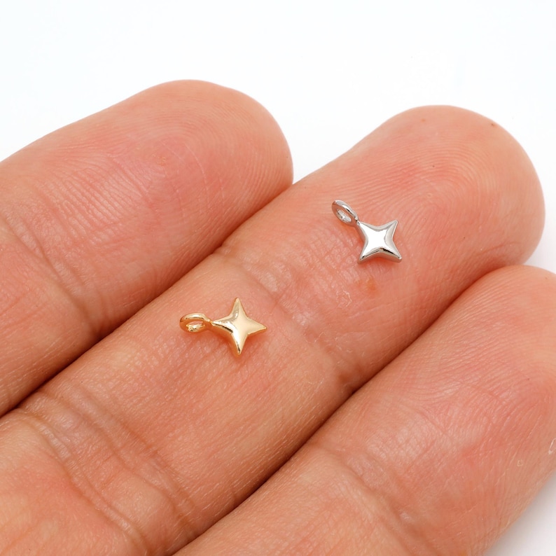 North Star Charm,8*5.5mm Tiny Star Sparkle Charm Pendant,jewelry Making ...