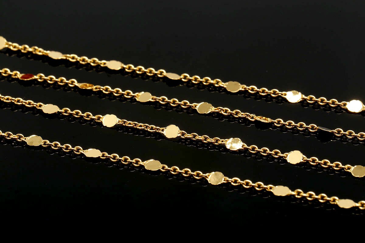A415-1m-gold Plated-1.51.1mm Hammered Dot Chain-2.5mm Dot | Etsy Canada