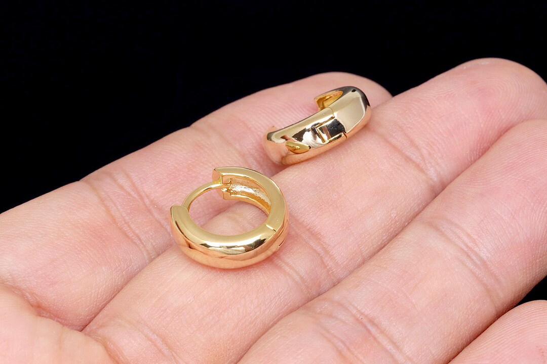 D012-1pairs-gold Plated-16mm Lever Back Earrings-5mm Thickness Hoops ...