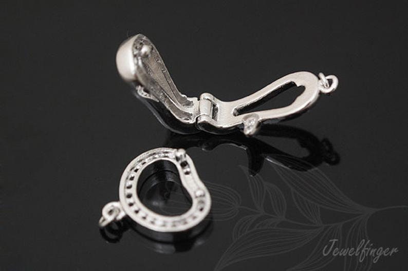 K329-1set-rhodium Plated-cz Clasps-lock Finding-metal Clasp | Etsy