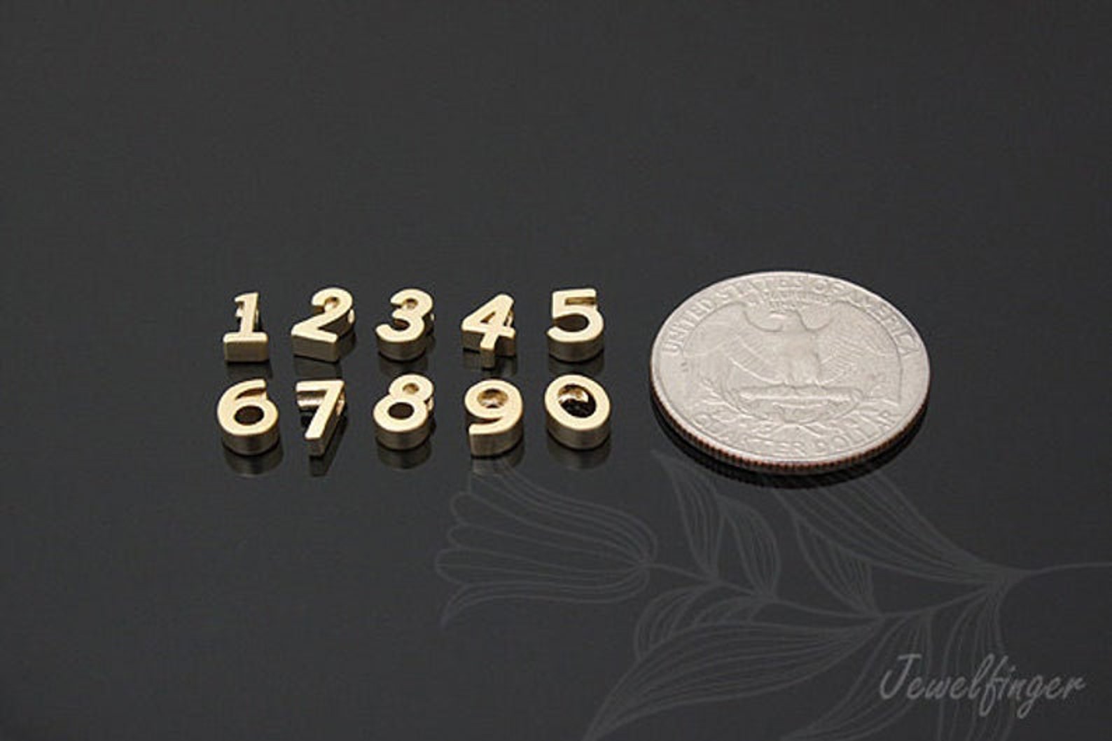 Number Charms Pendants-matt Gold Plated 2pcs - Etsy