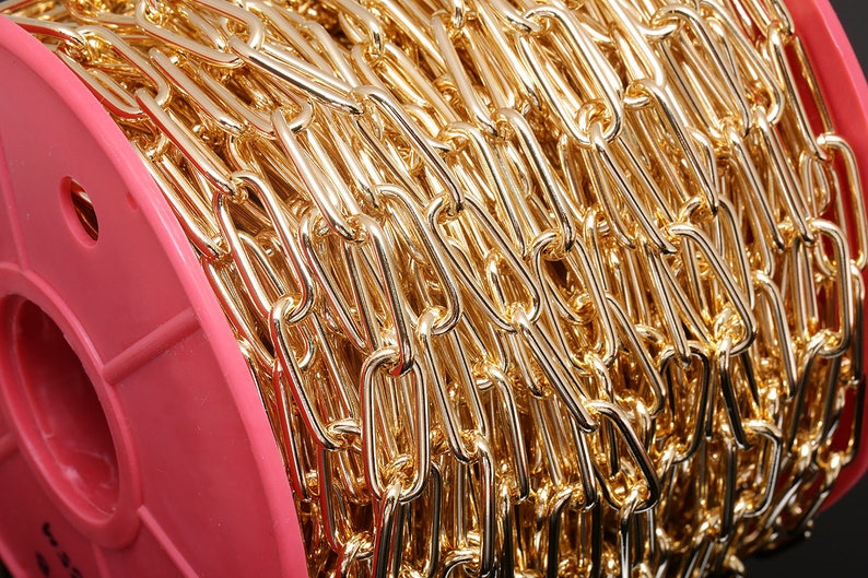 A509-220 Chain-20.58.5mm Gold Plated Large Cable Chain-oval - Etsy