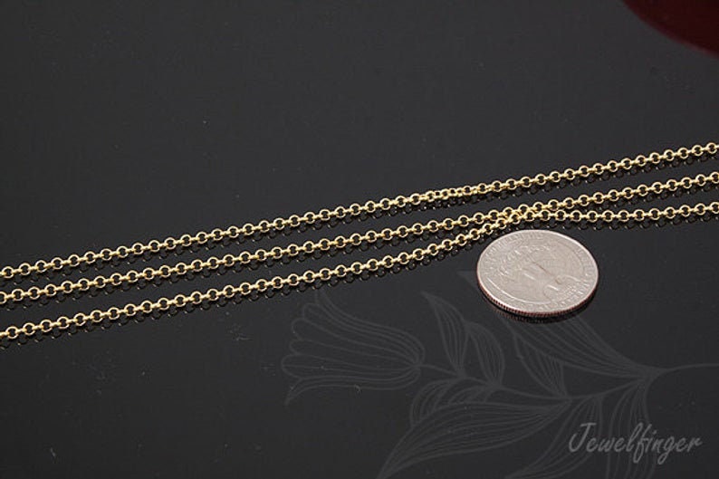 A031-2.5mm BL-1M-Gold Plated BL Chain | Etsy