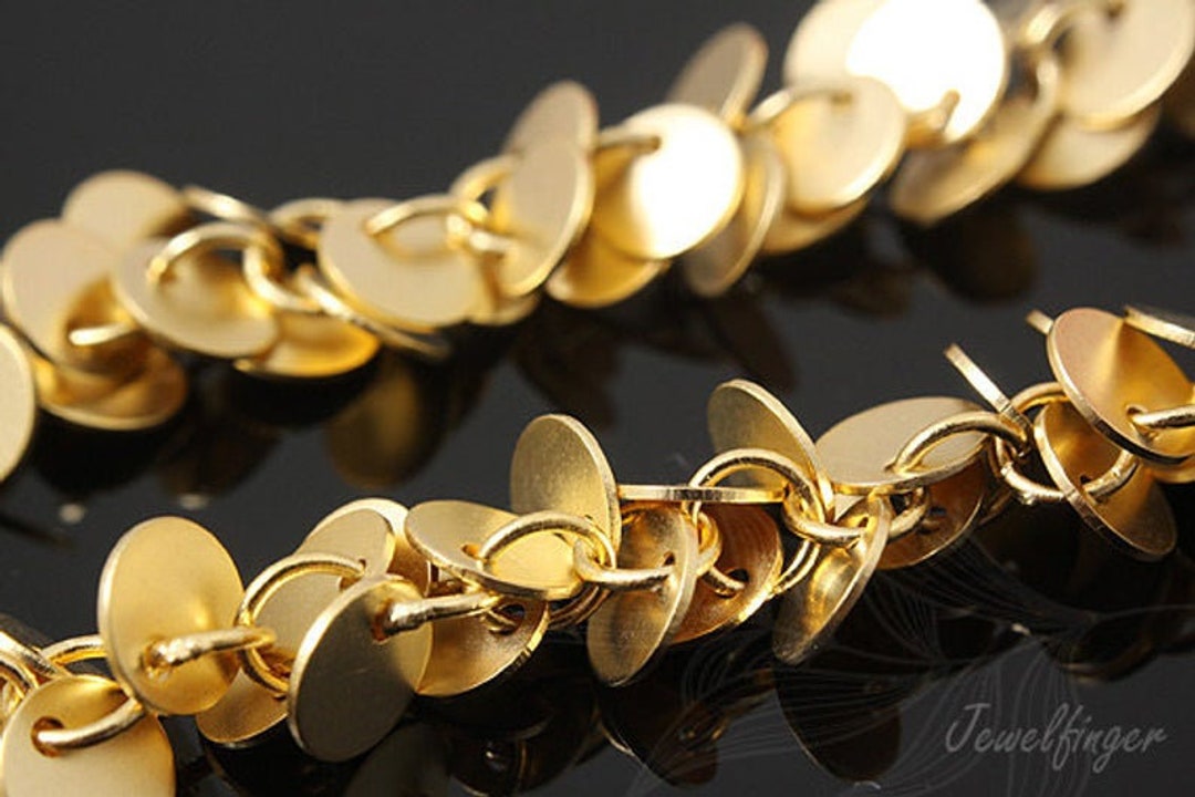 A088-50cm matt Gold Plated handmade Chain - Etsy