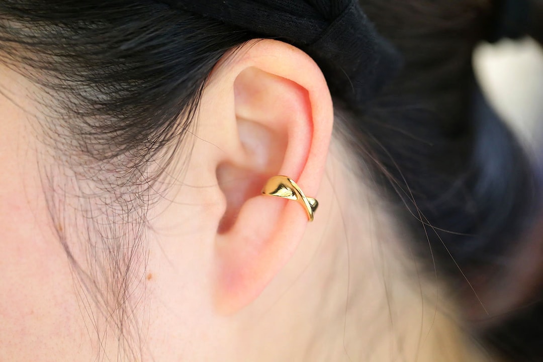 CH0043-1PC, 16K Real Gold Plated Ear Cuff, Non-pierced Earring, Simple ...