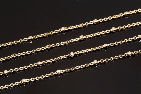 A502-230s BB Chain-1.21.8mm Gold Plated Tiny Cube Chain-1m - Etsy