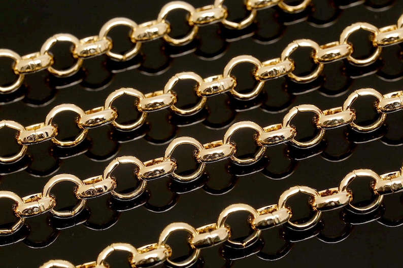 A525-5.0 BL Chain-1m-gold Plated-5mm Round Link Chain-layerd - Etsy