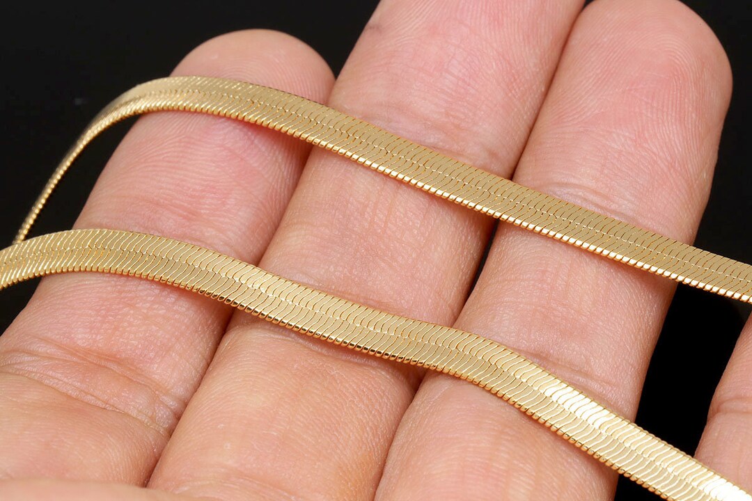 16K Real Gold Plated SPD 150 6DC 4.5mm Snake Chain, 41cm+extender 5cm ...