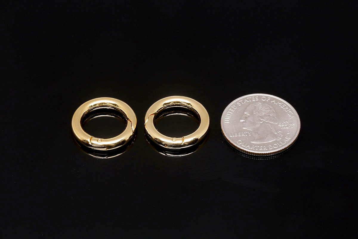 B179-2pcs-Gold Plated-20mm Necklace Clasp Round Spring Gate | Etsy