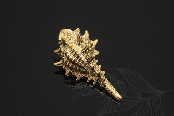 M1093-2pcs-matt Gold Plated conch Pendant-brass Conch | Etsy