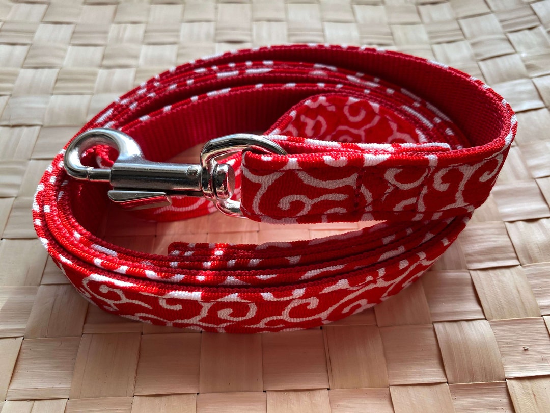 Japanese Red Karakusa Dog Leash, Shiba Inu Lead, Traditional Design ...