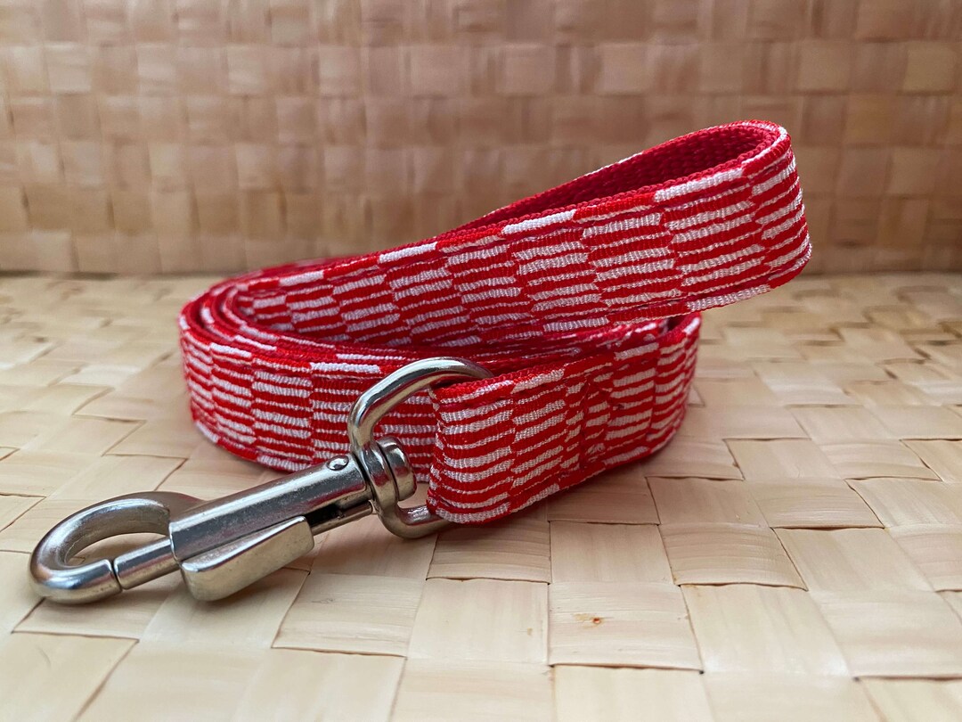 Traditional Japanese【yagasuri 】 Pattern Dog Leash / Color: Red ...