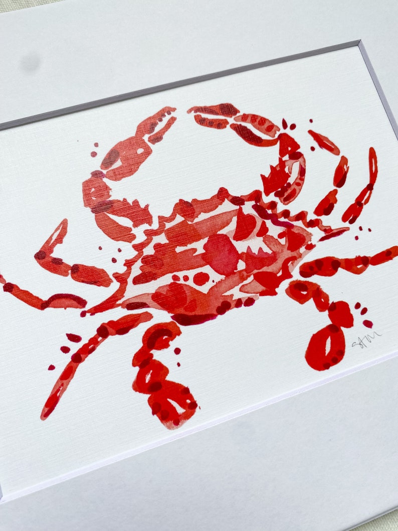 Red Crab Watercolor Painting Art Print: Coastal Chesapeake Bay Decor - Etsy