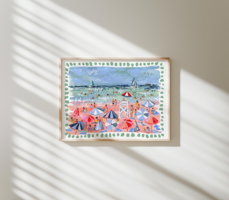 Lifeguard on Duty Watercolor Art Print: Bright Summer Beach Decor - Etsy