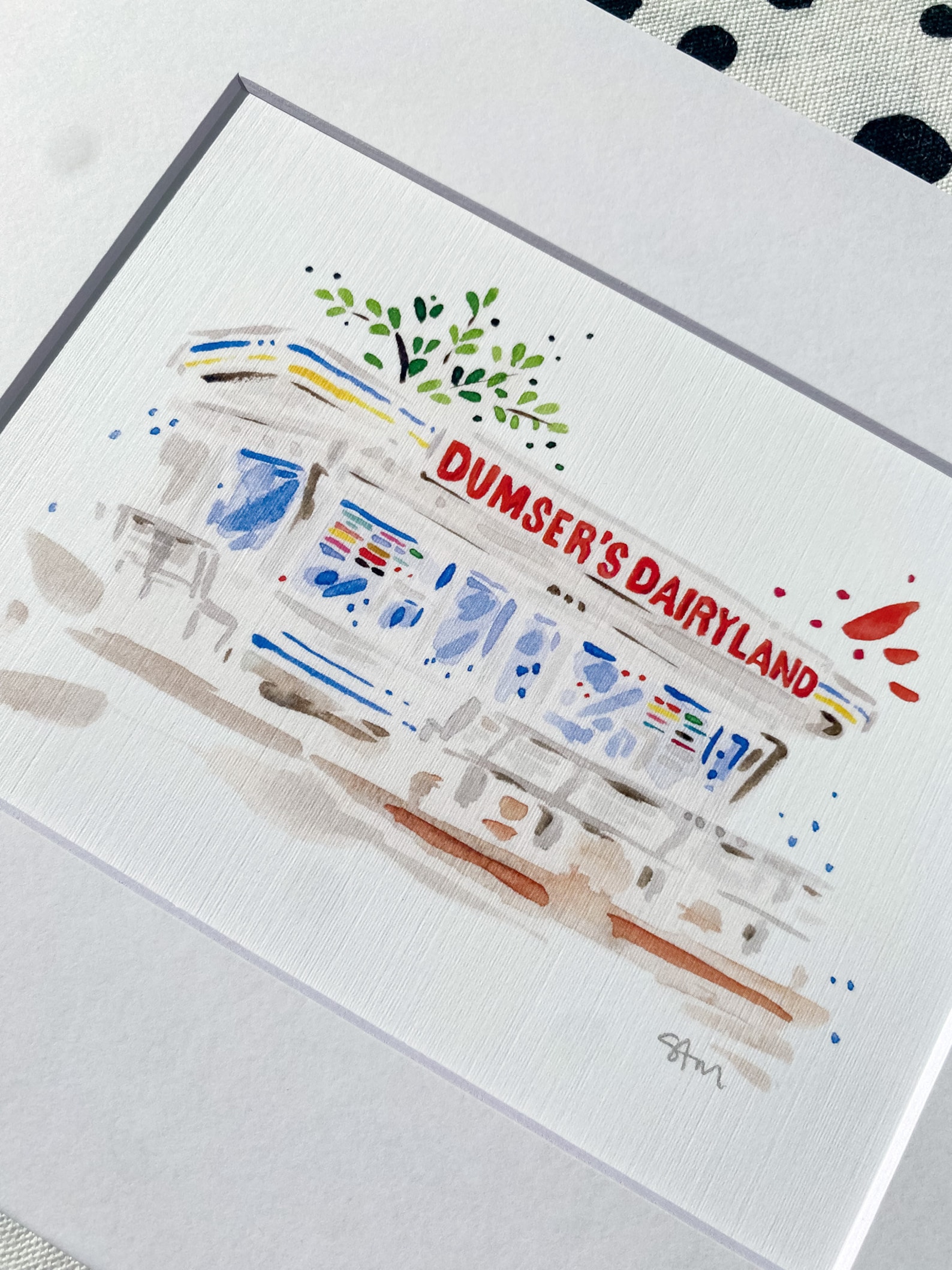 Dumsers Dairyland Ice Cream Matted Watercolor Fine Art Print. Ocean City, Maryland. Ocean City ...