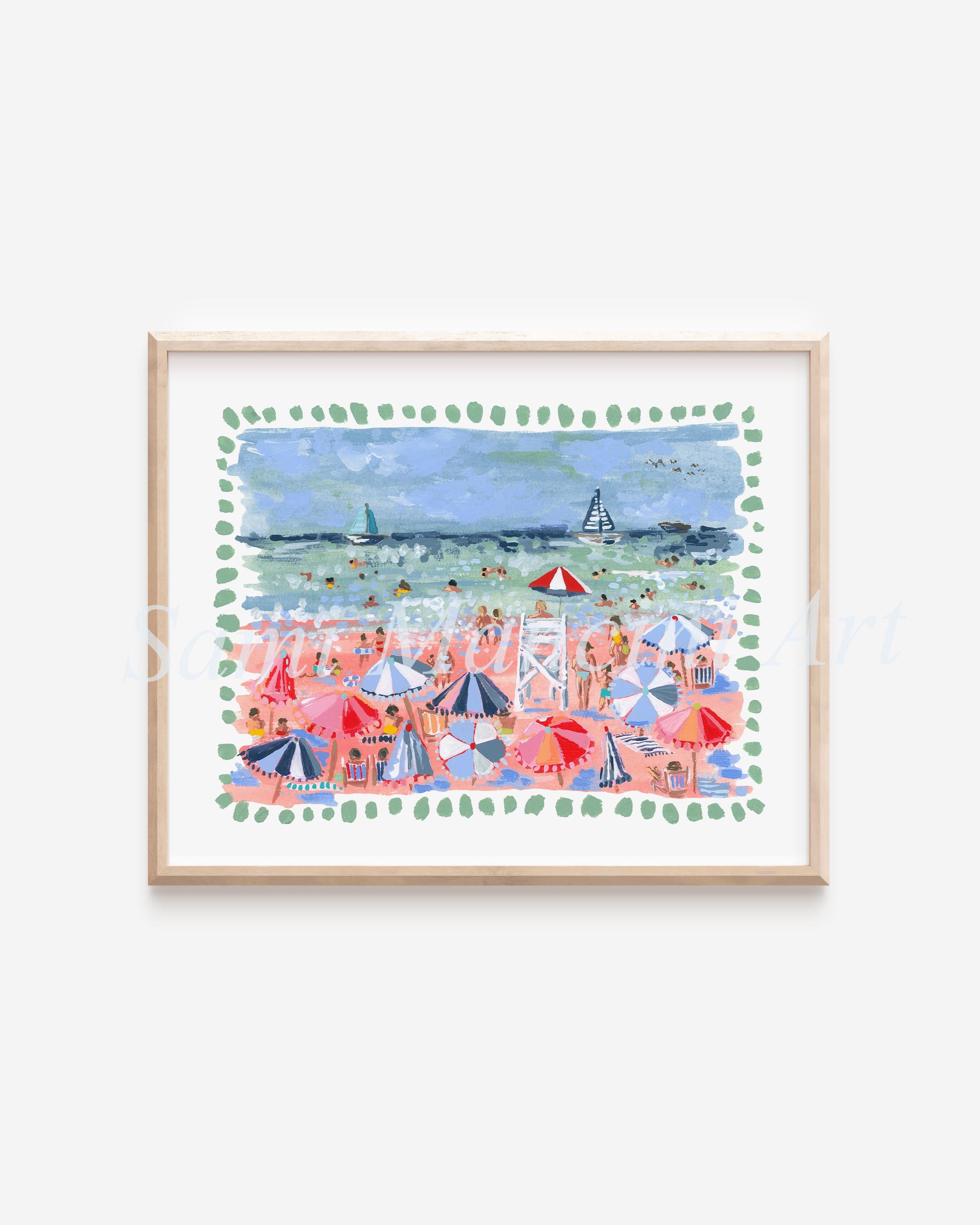 Lifeguard on Duty Summer Watercolor Fine Art Print, Fun, Bright and ...