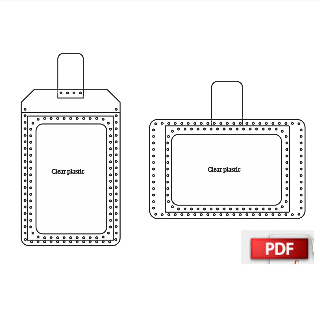 ID Card Cover Template - PDF Card Holder Template -leather Cover With ...