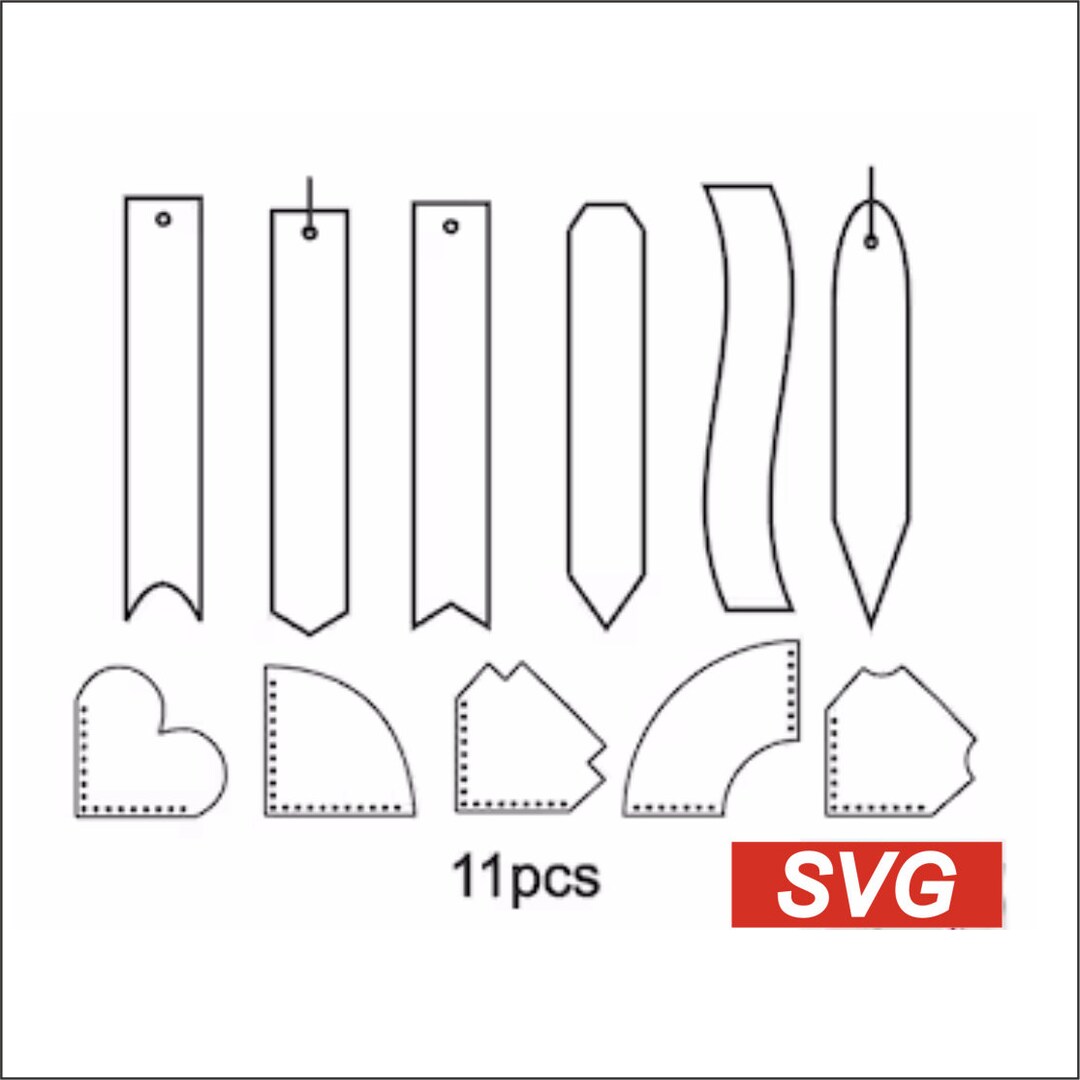 Leather Bookmark Template for Books Svg - Mini Corner Marker for Pages ...