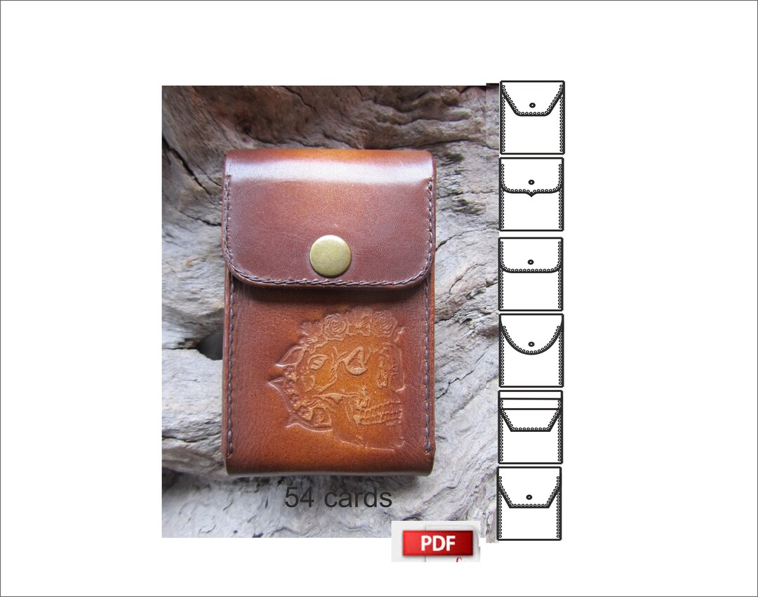 PDF Card Deck Case Template - Leather Playing Card Case - Pattern Poker Cards Case - 54-piece ...