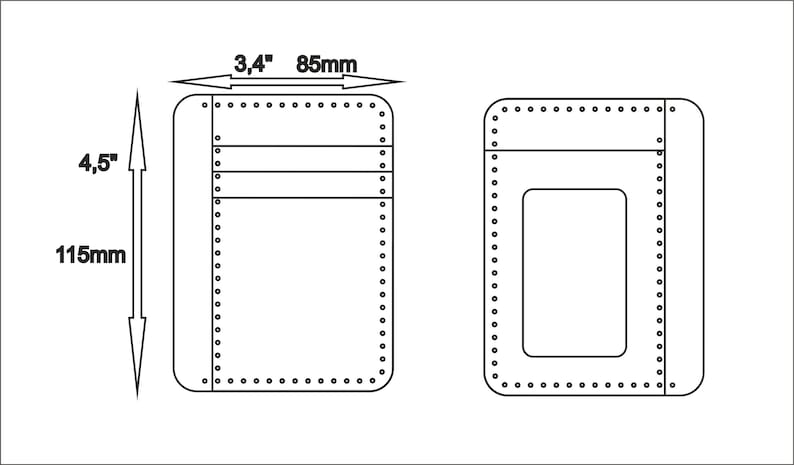 Card Holder Pattern -wallet Pattern PDF -leather Card Holder PDF ...