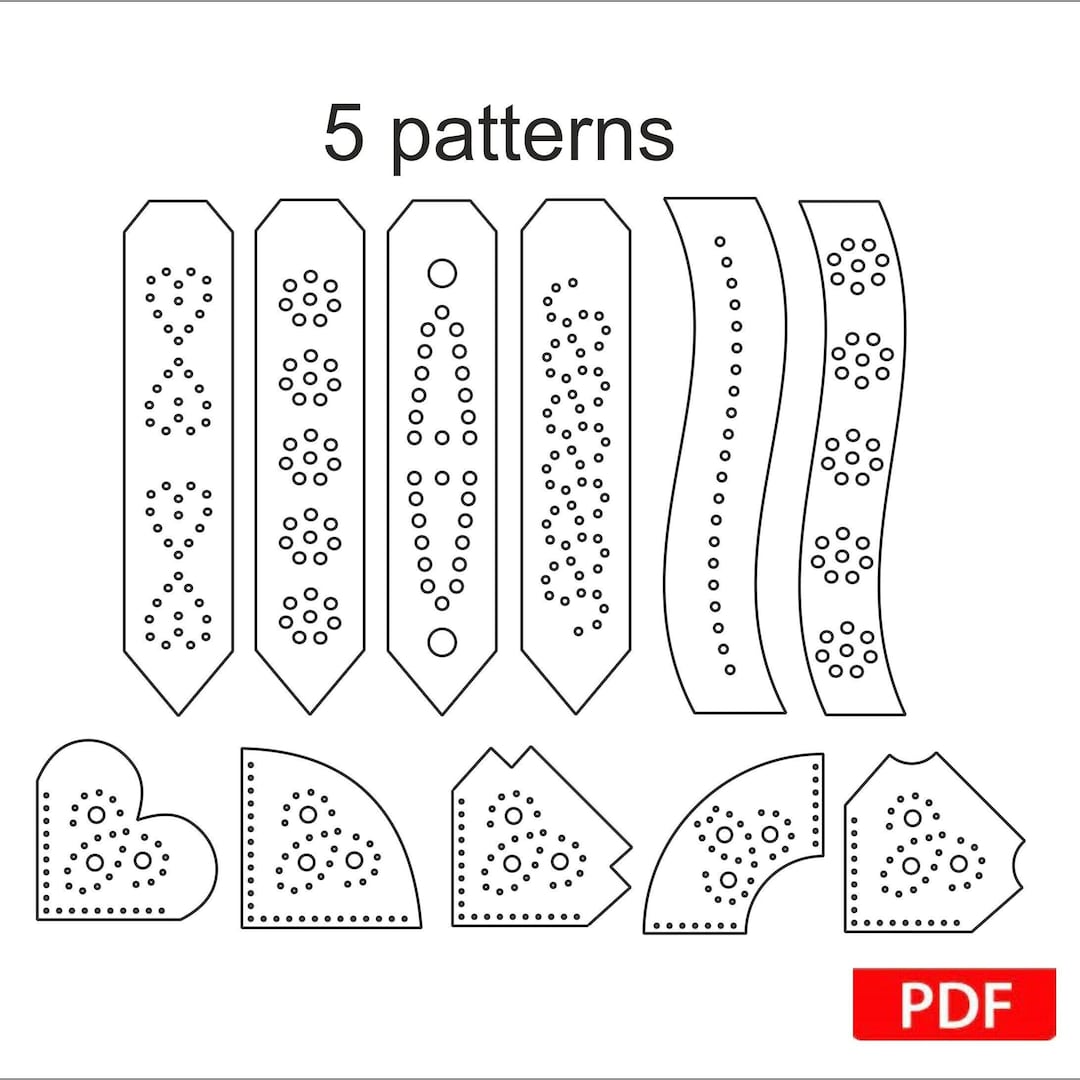 Leather Bookmark Pattern for Reader -leather Bookmark Template for ...