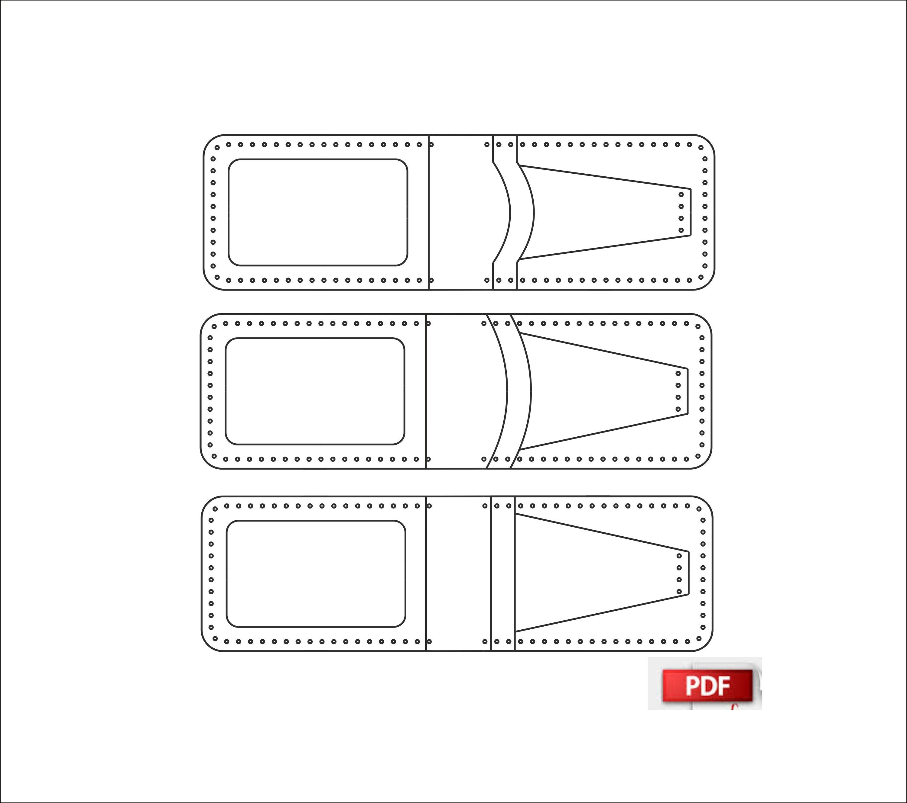 Card Wallet Template With Id Box-simple Wallet Pdf-wallet - Etsy