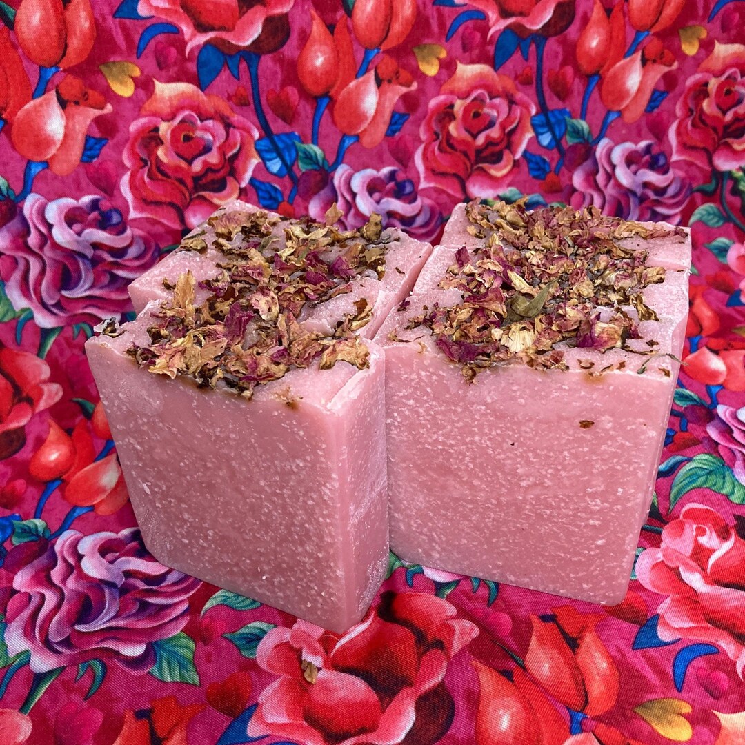 Rose Kaolin Clay Handmade Cold Process Soap Scented In White Etsy