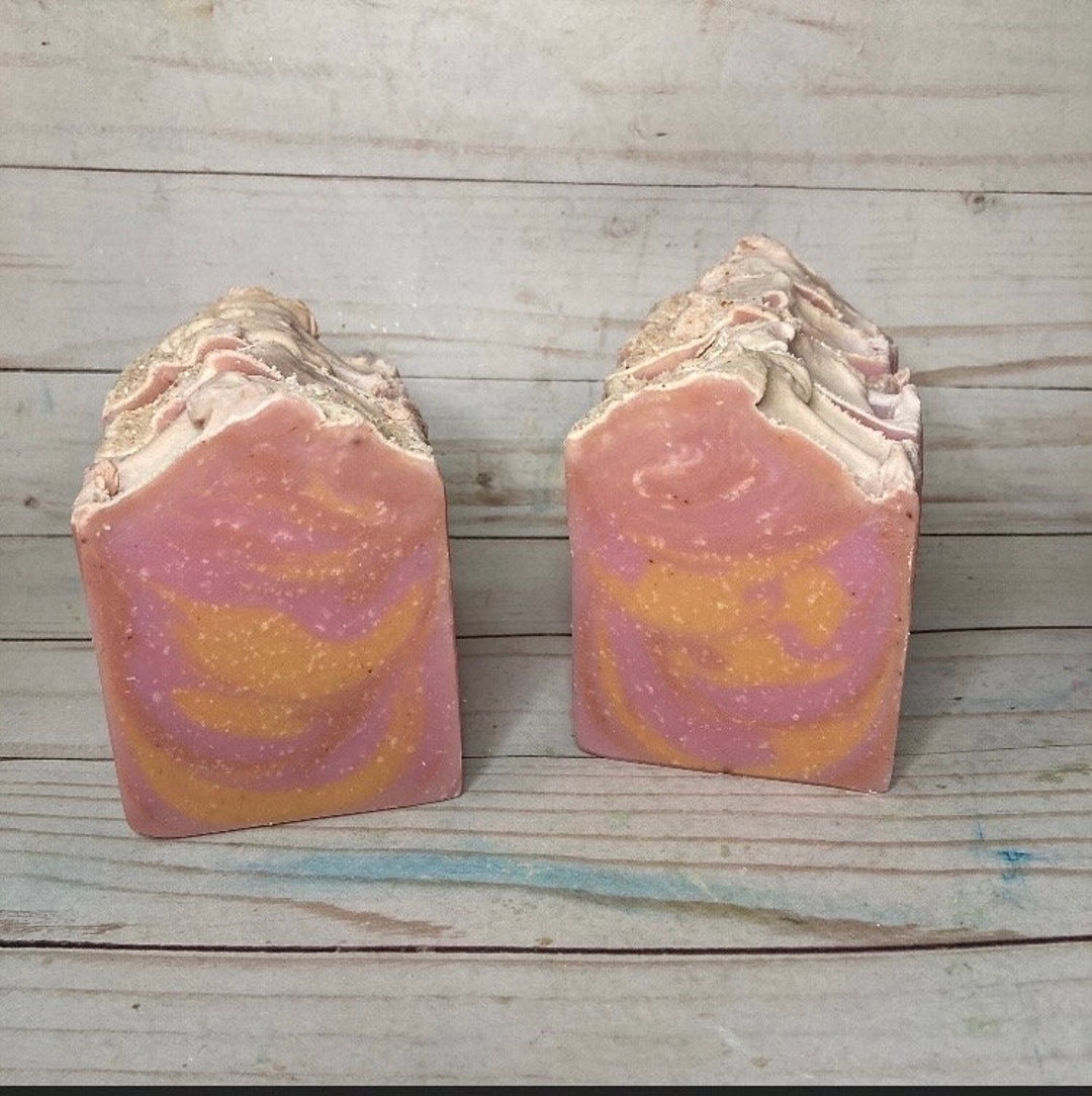 Tickled Pink Handmade Cold Process Soap Scented In Orange Cranberry And