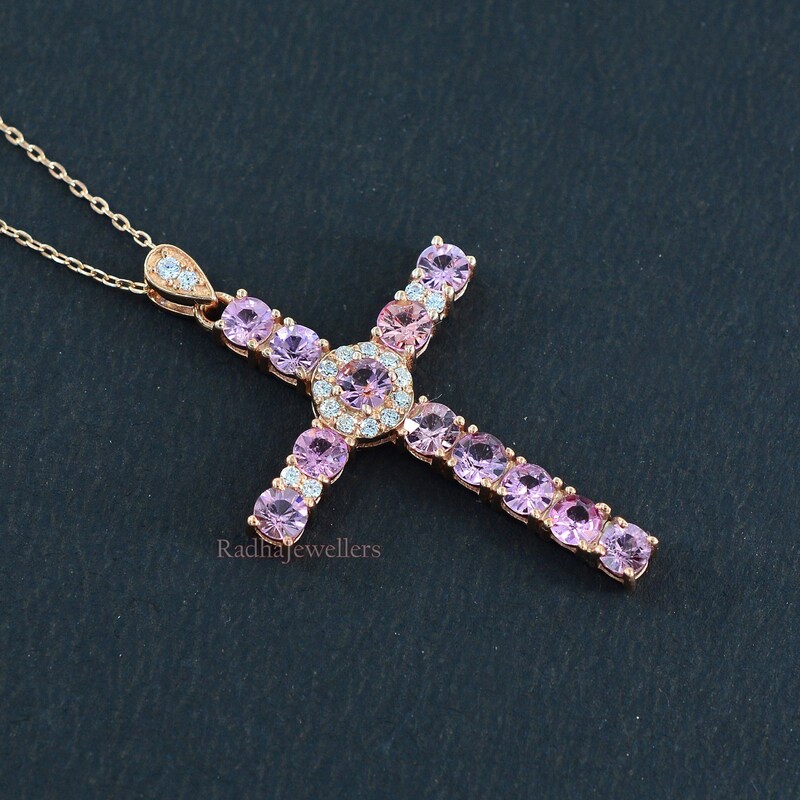 Pink and Silver Necklace - Etsy