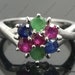 Natural Ruby & Emerald Sapphire Mix Gemstone Fabulous Ring, 925 Silver ...