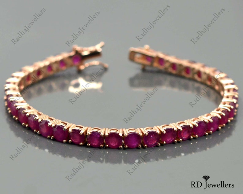 Gorgeous Natural Ruby Bracelet, 925 Sterling Silver, Ruby Tennis ...