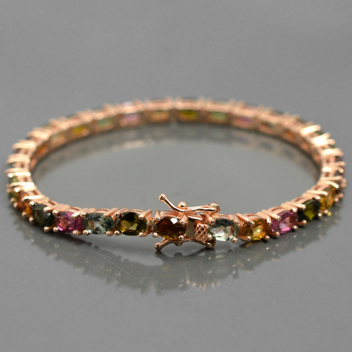 Beautiful Natural Tourmaline Bracelet 925 Silver Bracelet | Etsy