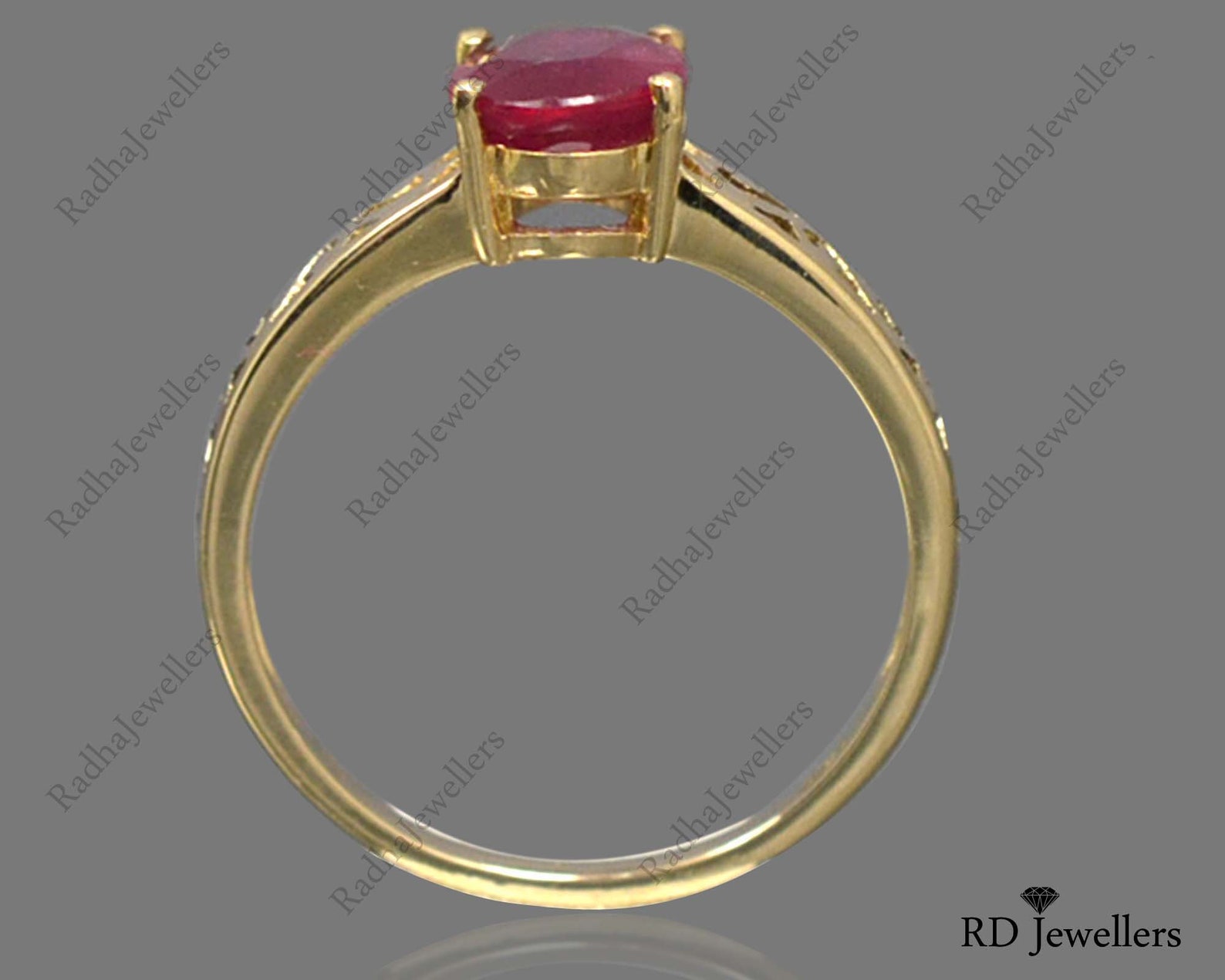 14K Gold Ring Natural Ruby Ring Solitaire Ring Solid - Etsy