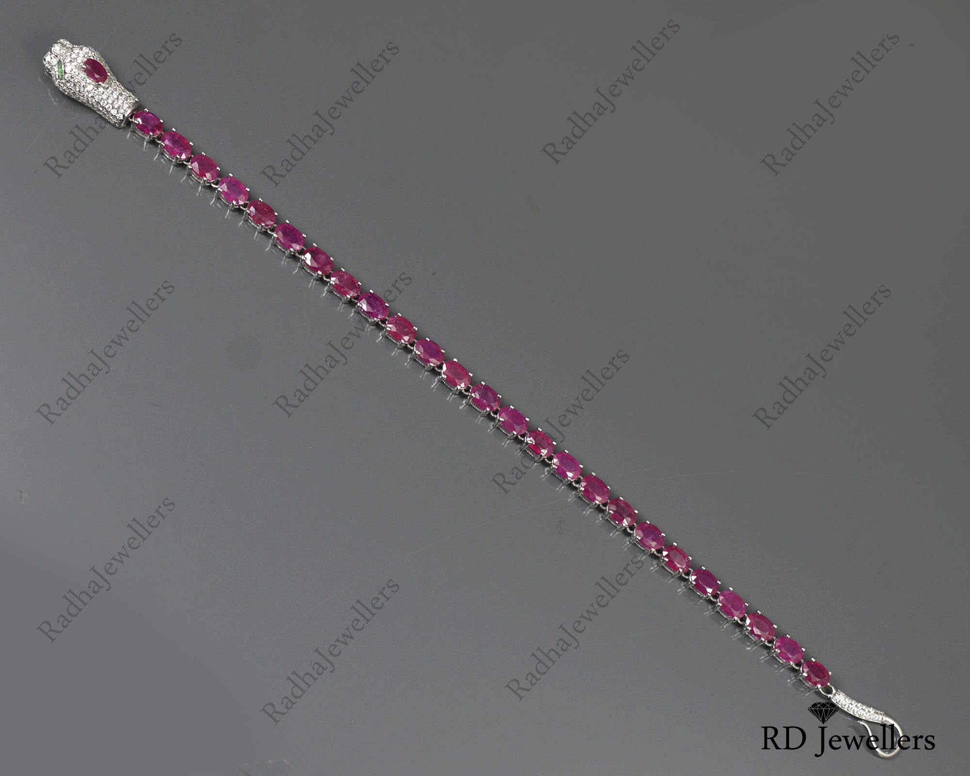 Ruby Cobra Design Bracelet Natural Ruby Bracelet 925 - Etsy