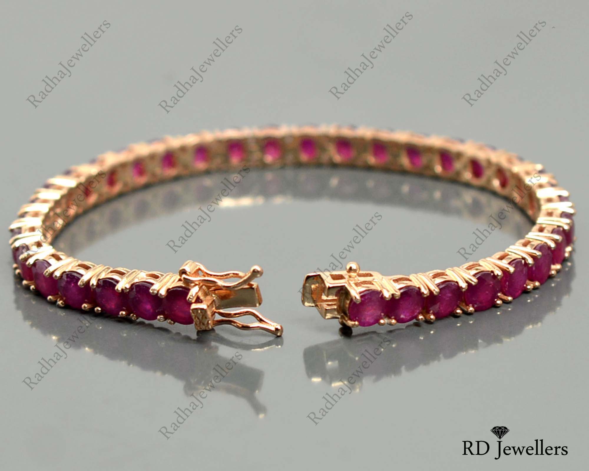 Gorgeous Natural Ruby Bracelet, 925 Sterling Silver, Ruby Tennis ...