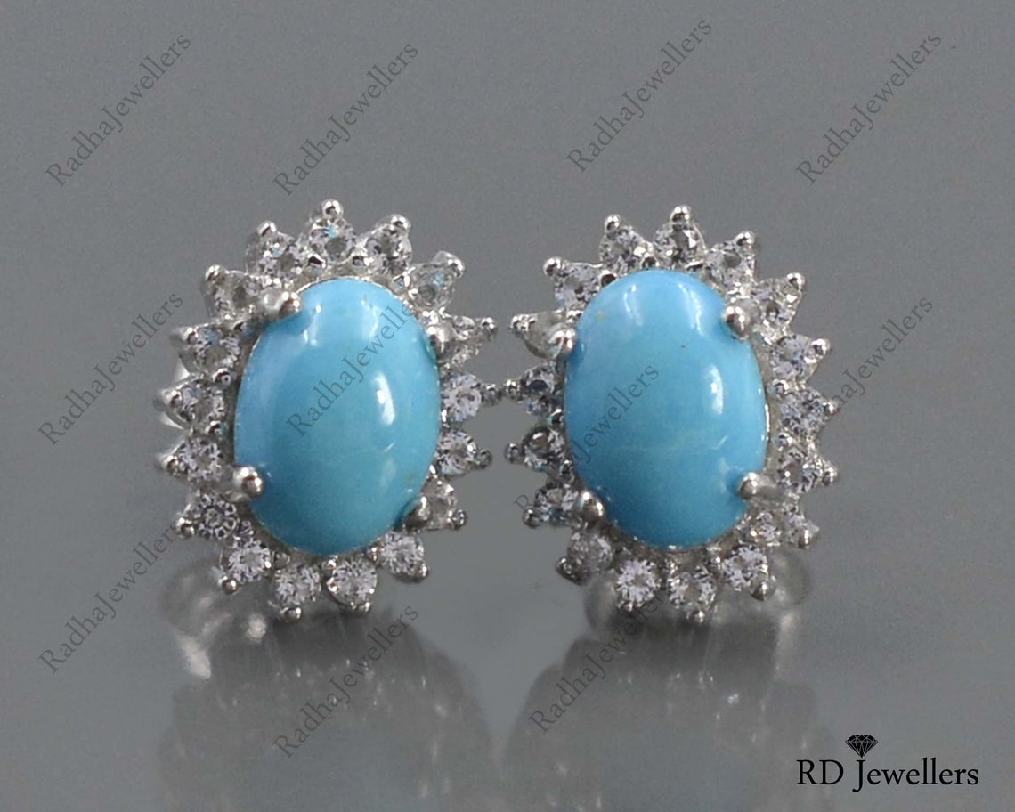 Turquoise Jewelry Set 925 Sterling Silver Natural Turquoise - Etsy