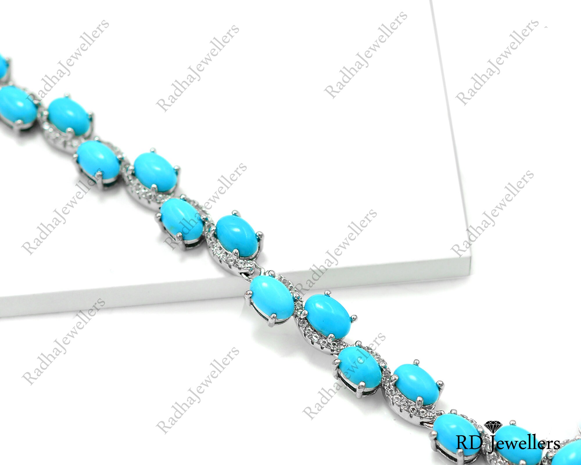 Sleeping Beauty Natural Turquoise Chain Necklace 925 Sterling - Etsy