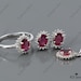 925 Sterling Silver Natural Ruby Jewelry Set Ruby Ring Ruby Earring ...