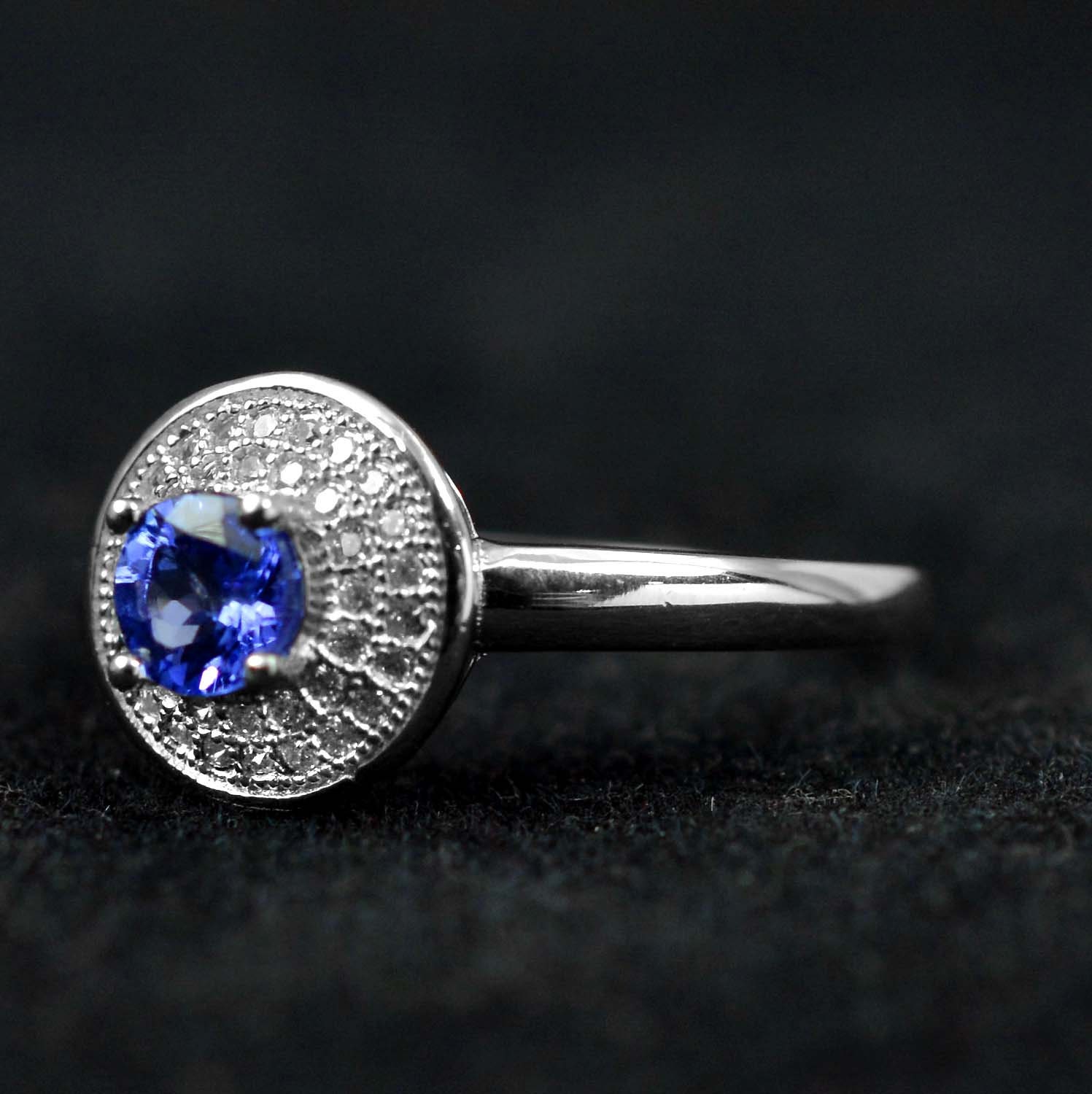 925 Silver Ring Gemstone Ring Natural Tanzanite Ring Purple | Etsy