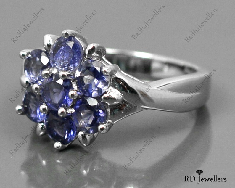 Natural Iolite Ring, 925 Silver Ring, Iolite Jewelry, Ring, December ...